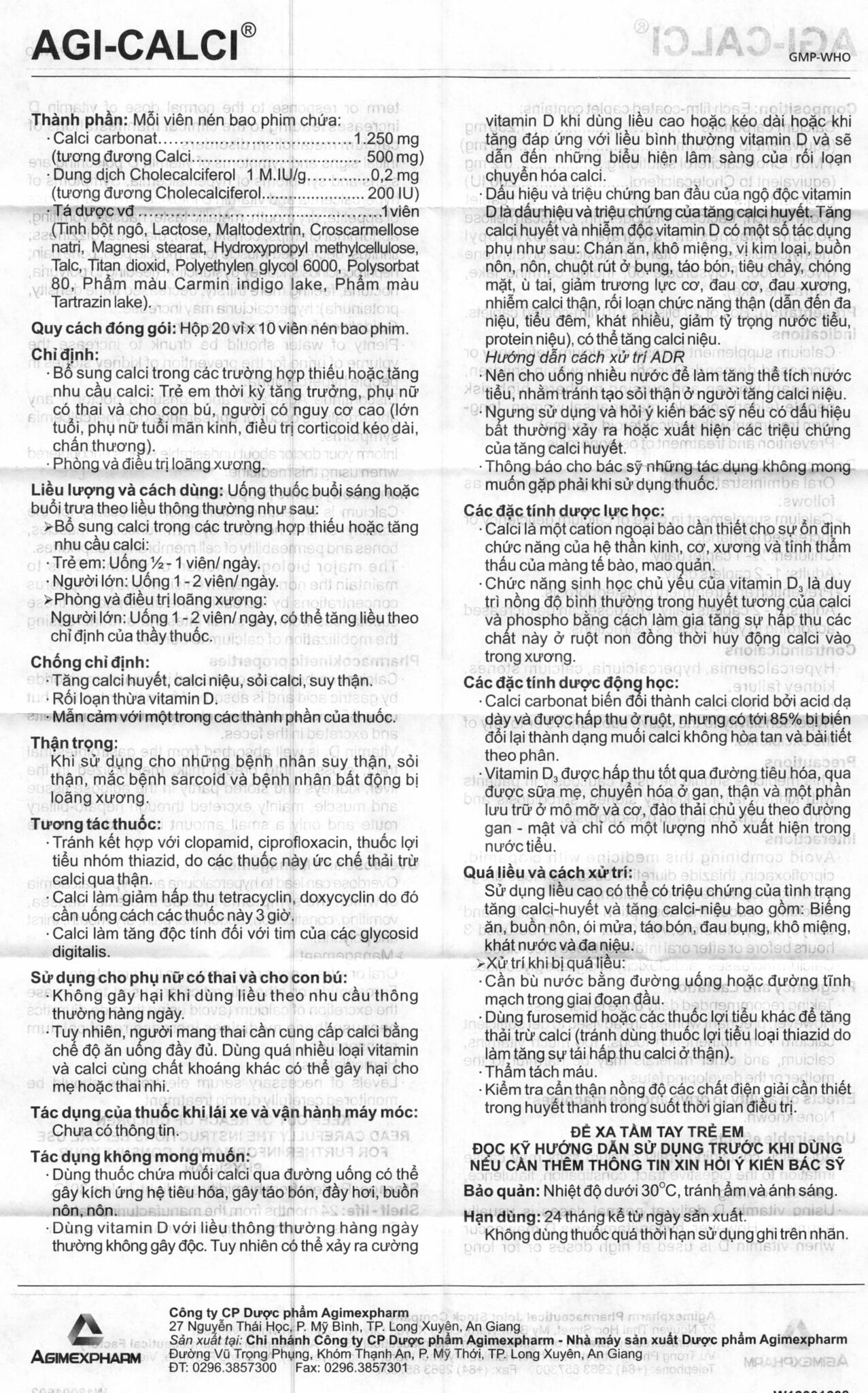 Agi-Calci là thuốc gì? Công dụng, cách dùng và lưu ý