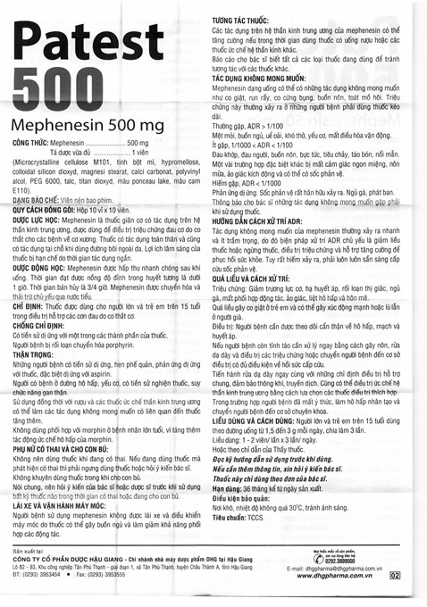 Thuốc Mephenesin: Công dụng, cách dùng và những lưu ý