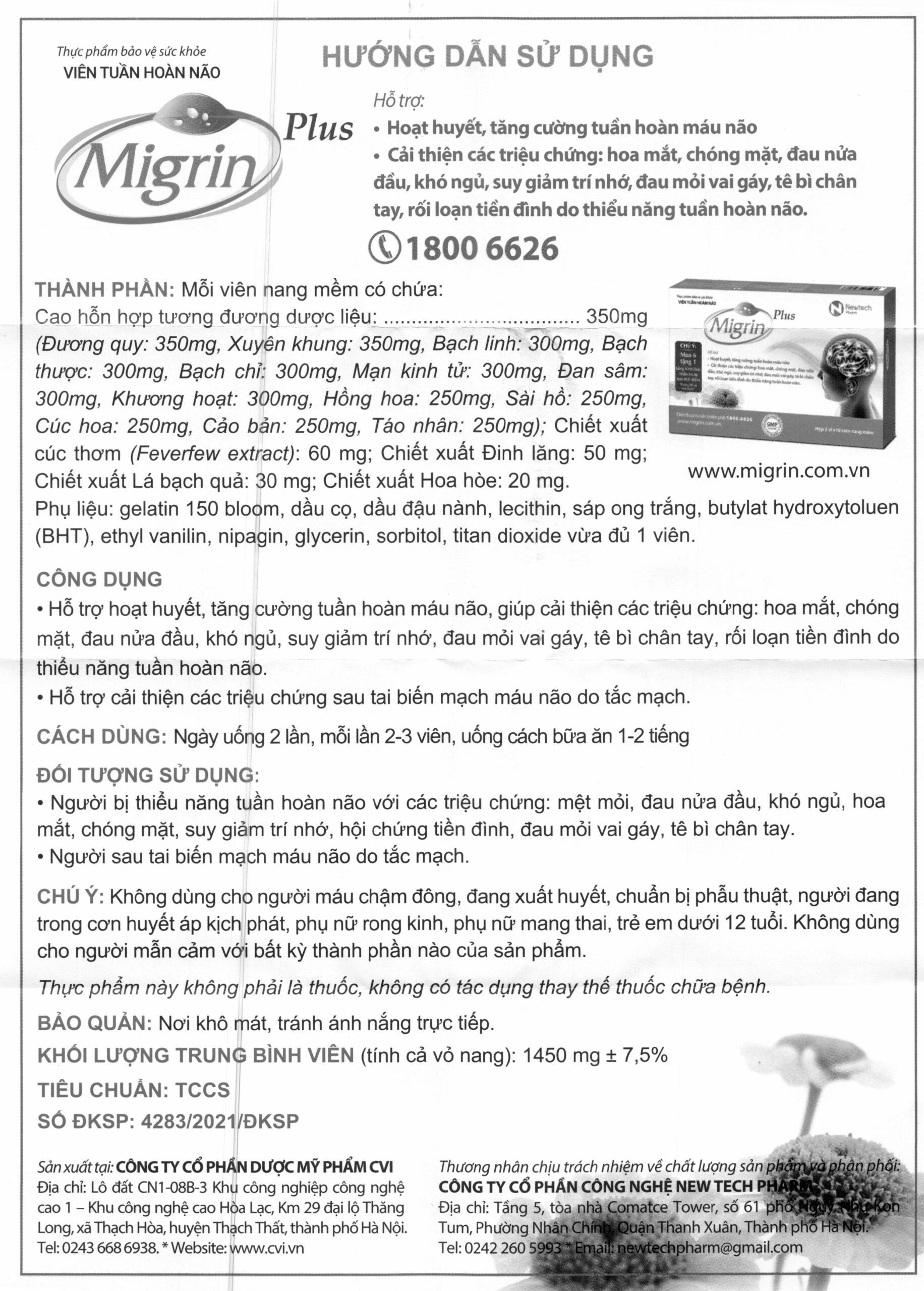 Viên tăng cường tuần hoàn não Migrin Plus có tốt không? Lưu ý khi dùng